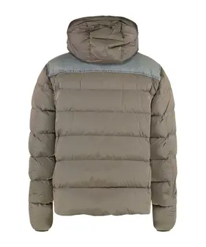 MOORER Teve Denim-panel Hooded Down Jacket