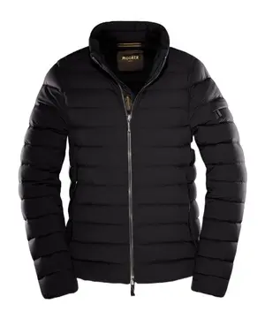 MOORER Long Sleeve Cotton Coat - Black