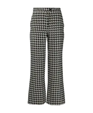 Alberta Ferretti Cropped Geometric-print Trousers - Black
