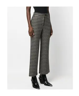 Alberta Ferretti Cropped Geometric-print Trousers