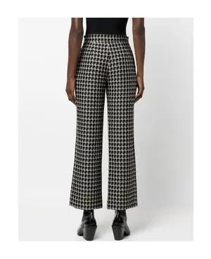 Alberta Ferretti Cropped Geometric-print Trousers