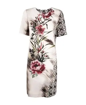 Alberta Ferretti Floral-print Shift Dress - White