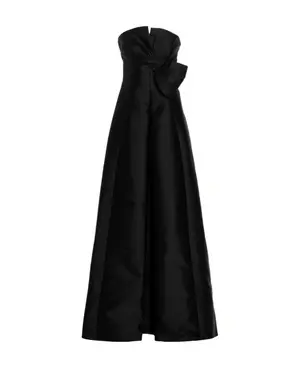Alberta Ferretti Bow-embellished Evening Gown - Black