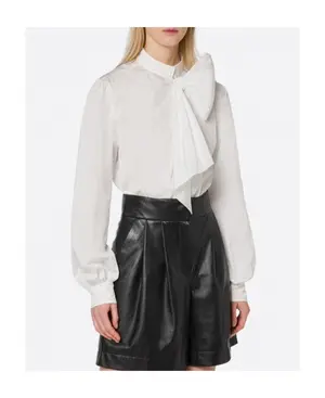 Alberta Ferretti Logo Bow Long-sleeved Shirt