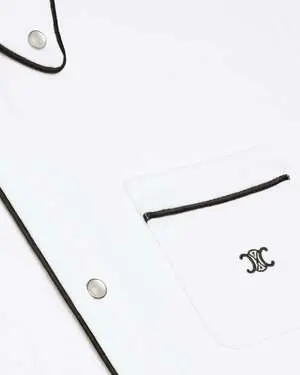 Celine Cotton Jersey Shirt With Logo Detail