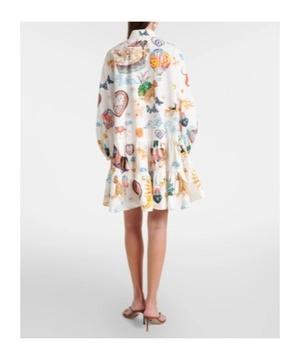 Camilla Printed Embellished Cotton Minidress