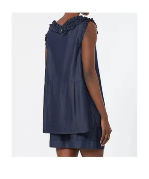 Max Mara Sleeveless Cotton Denim Top