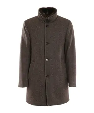 MOORER High Collar Long Sleeve Down Coat - Black