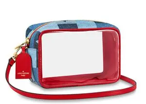LOUIS VUITTON Beach Pouch Denim Monogram Check