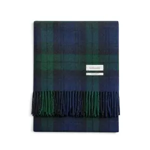 LOOM & COVE Blackwatch 100% Recycled Wool Tartan Blanket - Green