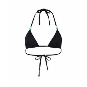 PAR Y ESCALA SL Iso Beaded Triangle Bikini Top - Black