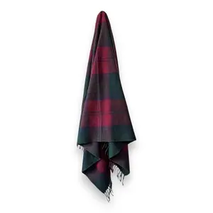 LOOM & COVE Lindsay 100% Recycled Wool Tartan Blanket - Red