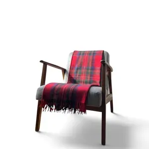 LOOM & COVE Royal Stewart 100% Recycled Wool Tartan Knee Blanket - Red
