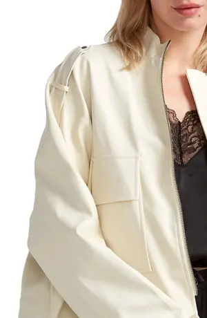 BELLE & BLOOM Reload Draped Faux Leather Jacket