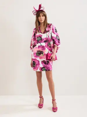 PHASE EIGHT Fiona Puff Sleeve V-neck Dress