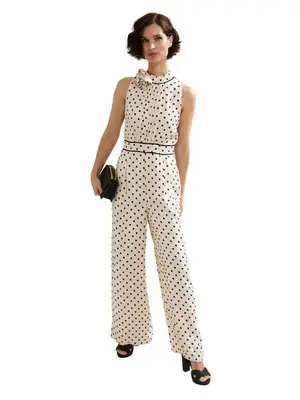 PHASE EIGHT Marilee High-neck Pleated Front Jumpsuit