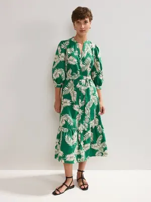 PHASE EIGHT Louisa Mandarin Collar Midi Shirt Dress