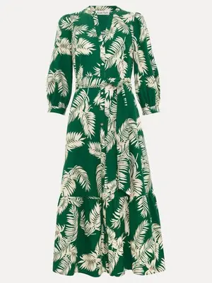 PHASE EIGHT Louisa Mandarin Collar Midi Shirt Dress
