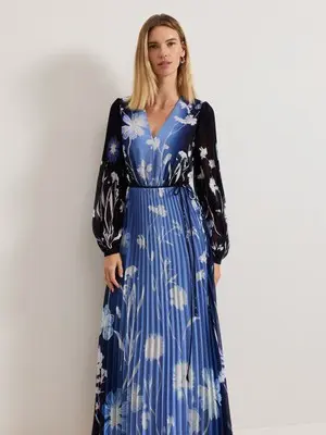 PHASE EIGHT Annie Pleated Floral Maxi Dress