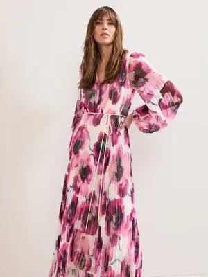 PHASE EIGHT Natalia Floral Pleated Maxi Dress