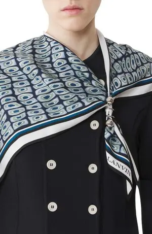 LANVIN Murano Print Silk Scarf With Jewelry Fastener
