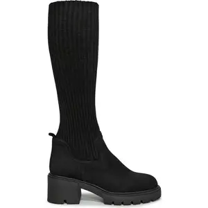 BELLE & BLOOM Tokyo Lights Rib Sock Boot - Black