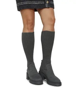 BELLE & BLOOM Tokyo Lights Rib Sock Boot - Grey