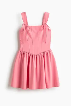 H&M Flared-skirt Tie-detail Dress