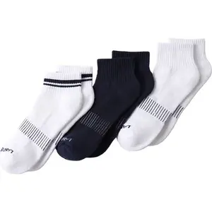 LANDS' END 3-pack Sport Quarter Socks - White-navy