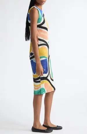 Issey Miyake Sleeveless Crewneck Midi Dress - 94-multi
