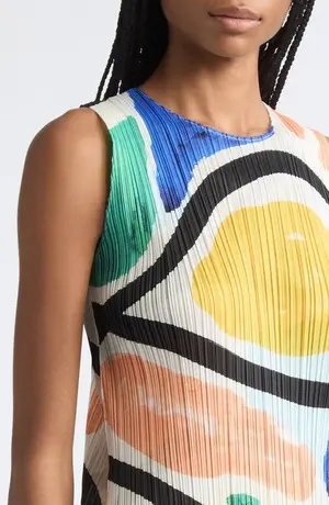 Issey Miyake Sleeveless Crewneck Midi Dress - 94-multi