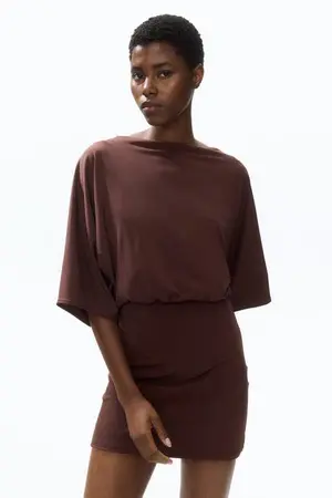 H&M Cape-sleeved Low-back Dress