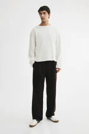 H&M Relaxed-fit Linen-blend Wide-leg Pants - Dark Brown