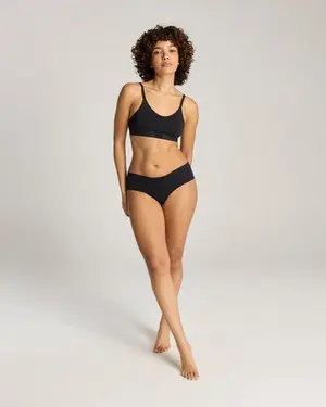NUDEA Cotton Modal Contour Scoop Bralette - Black
