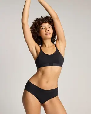 NUDEA Cotton Modal Contour Scoop Bralette - Black
