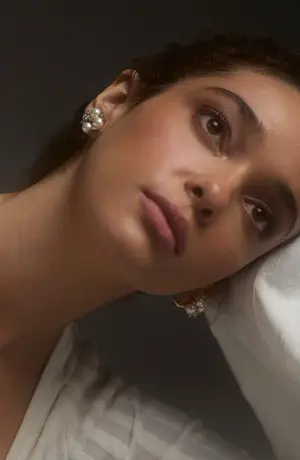 Nadri Cluster Imitation Pearl Stud Earrings