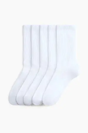 H&M 5-pack Sports Socks With Drymove - White
