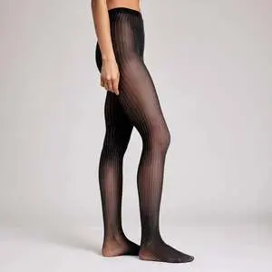 STEMS Metallic Striped Tights - Black
