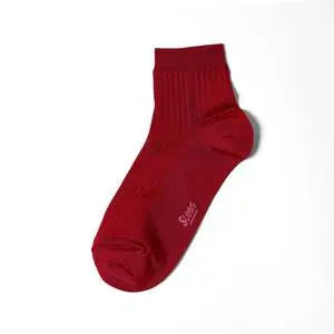 STEMS Stems Silky Ribbed Quarter Socks Red