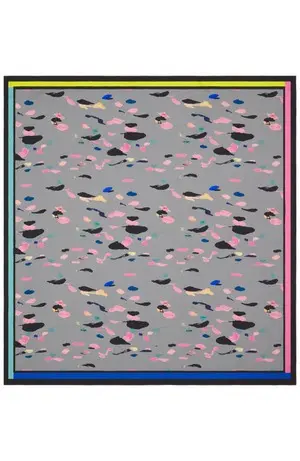 LANVIN Drop Color Silk Scarf - Grey