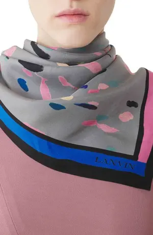 LANVIN Drop Color Silk Scarf - Grey