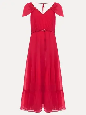 PHASE EIGHT Jen Gathered V-neck Midi Dress