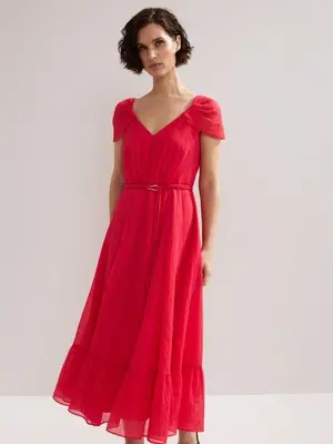PHASE EIGHT Jen Gathered V-neck Midi Dress