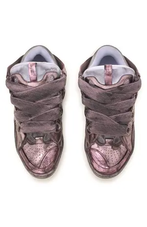 LANVIN Curb Sneakers In Metallic Technical Fabric