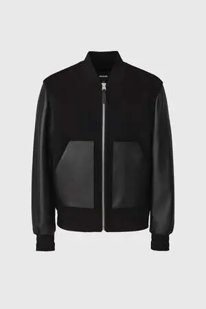 Mackage Tripp Wool Bomber Jacket - Black