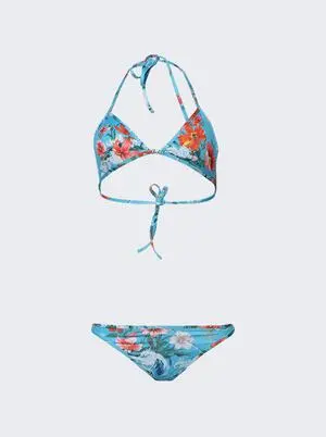 Gucci Floral Print Stretch Jersey Two-piece Bikini