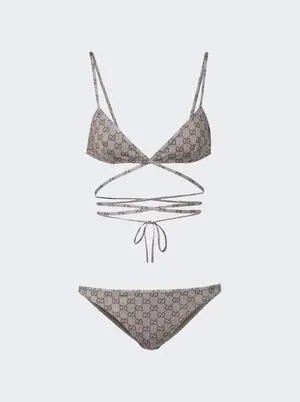 Gucci Printed Stretch Jersey Two-piece Bikini - Beige