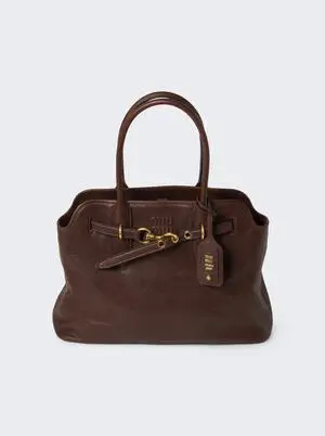 Miu Miu Aventure Nappa Leather Bag Briarwood