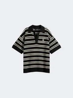 Amiri Stripe Knit Short Sleeve Polo