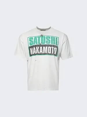 SATOSHI NAKAMOTO Minute Press Tee Vintage - White